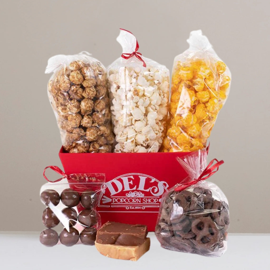 $25-$50 Gift Baskets & Popcorn Tins – Perfect for Any Occasion – Del's ...