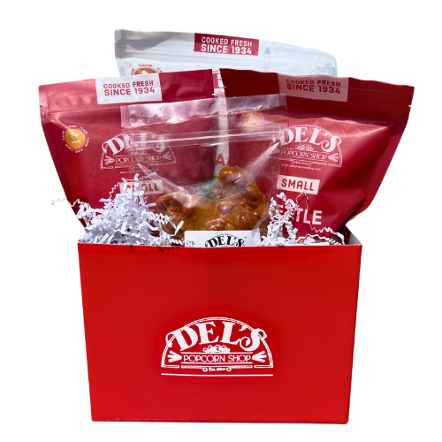 Premium Snack Box - Red Gift Box – Del's Popcorn Shop